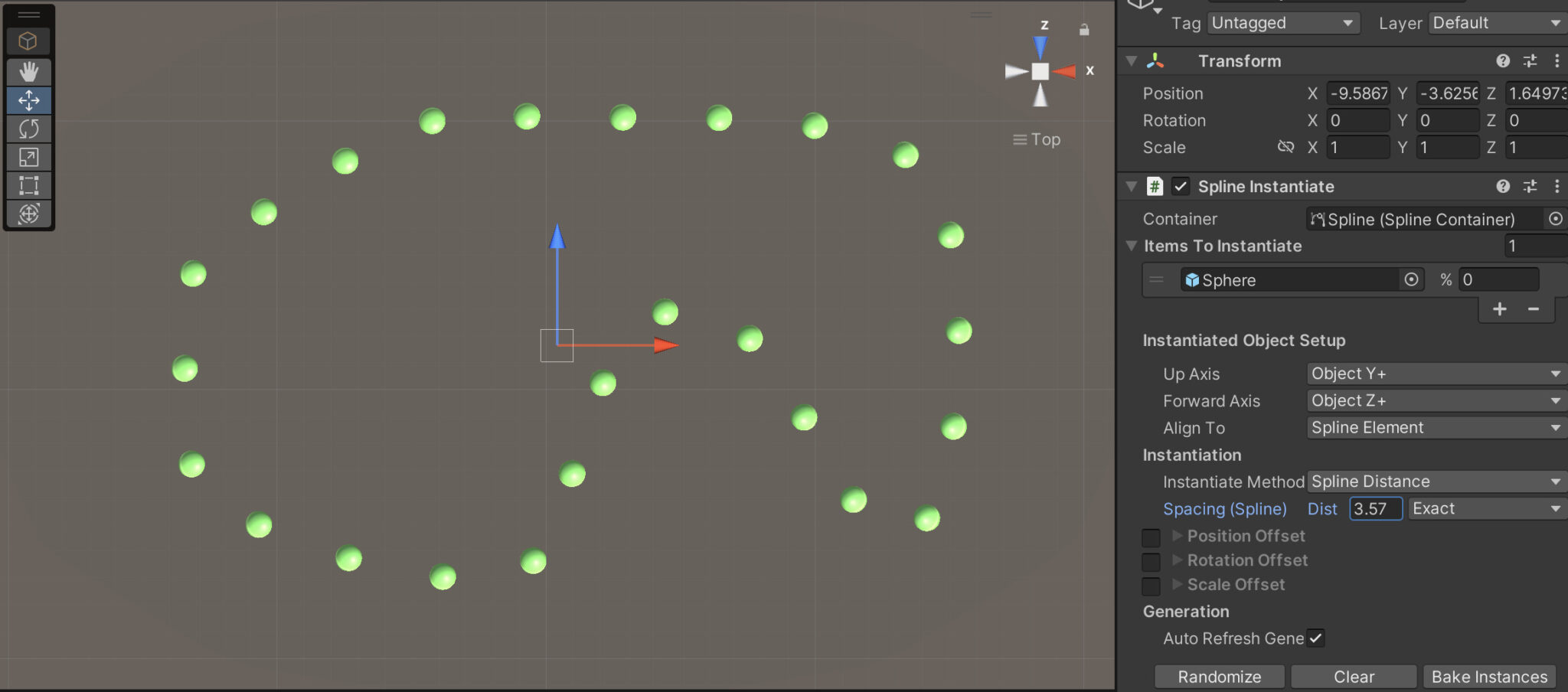 Unity公式機能を使ってオブジェクトを等間隔に並べて配置する方法【スプライン（spline）の使い方】 - umi studio blog