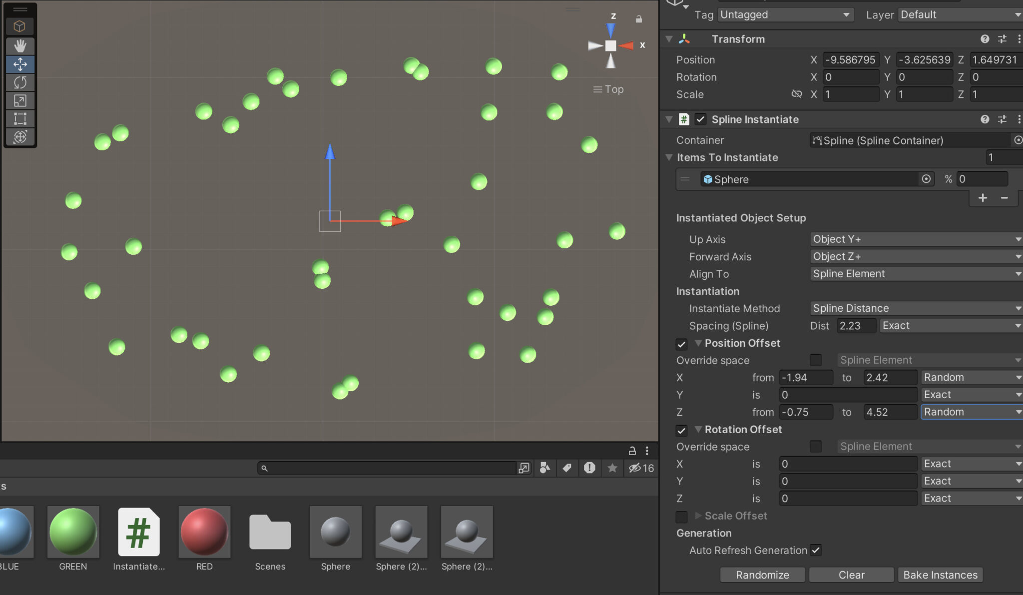 Unity公式機能を使ってオブジェクトを等間隔に並べて配置する方法【スプライン（spline）の使い方】 - umi studio blog