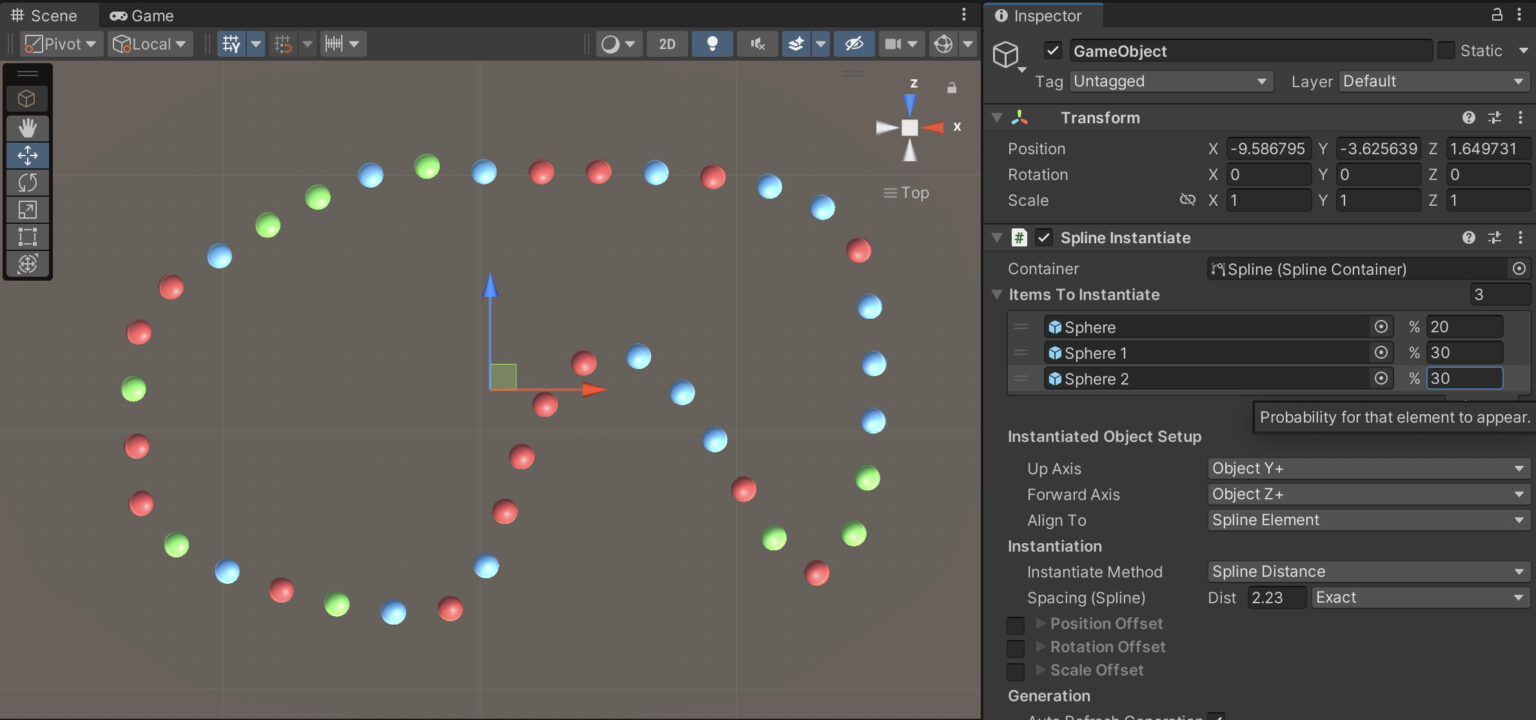 Unity公式機能を使ってオブジェクトを等間隔に並べて配置する方法【スプライン（spline）の使い方】 - umi studio blog